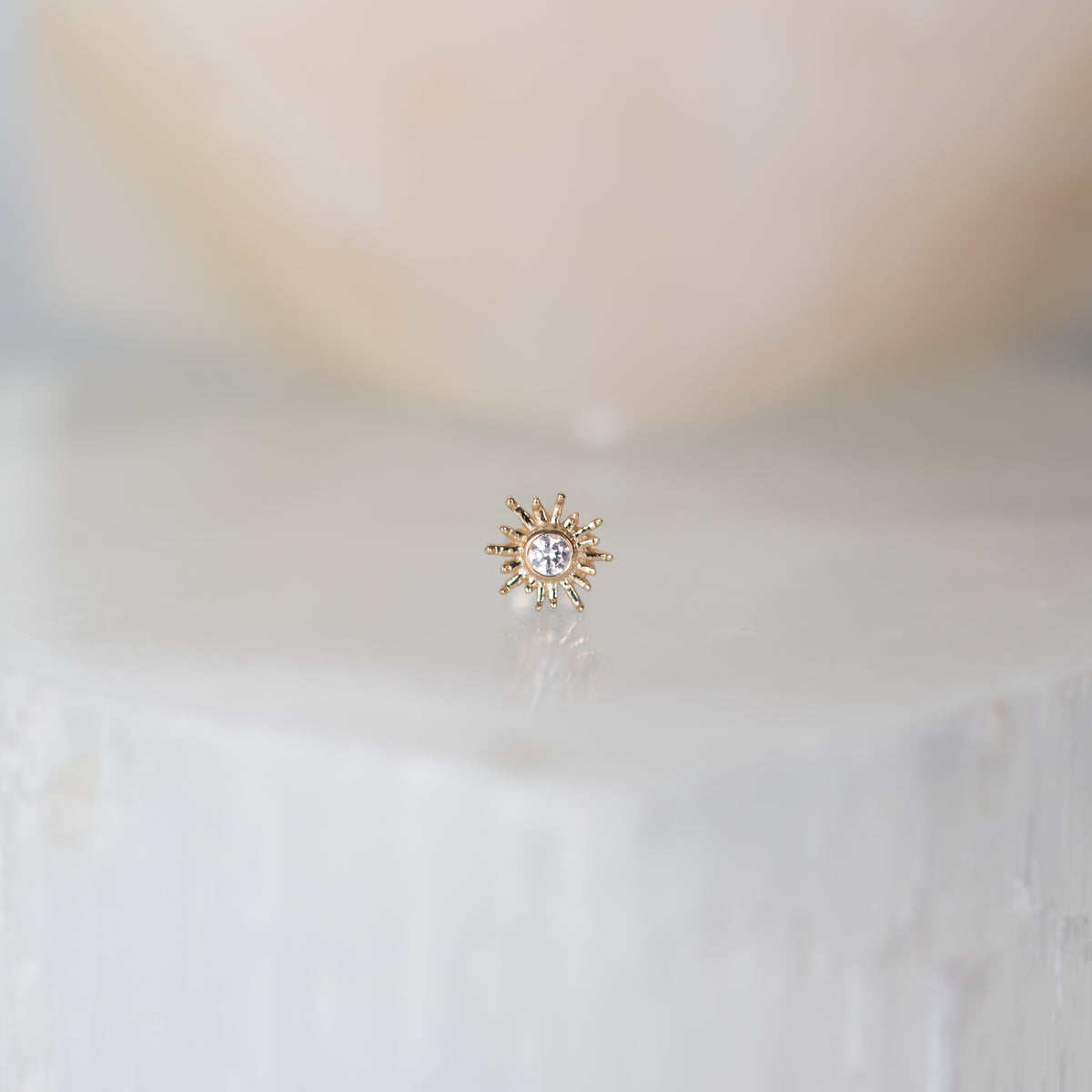 Large Sun Ray with Cubic Zirconia – Brilliance Piercing